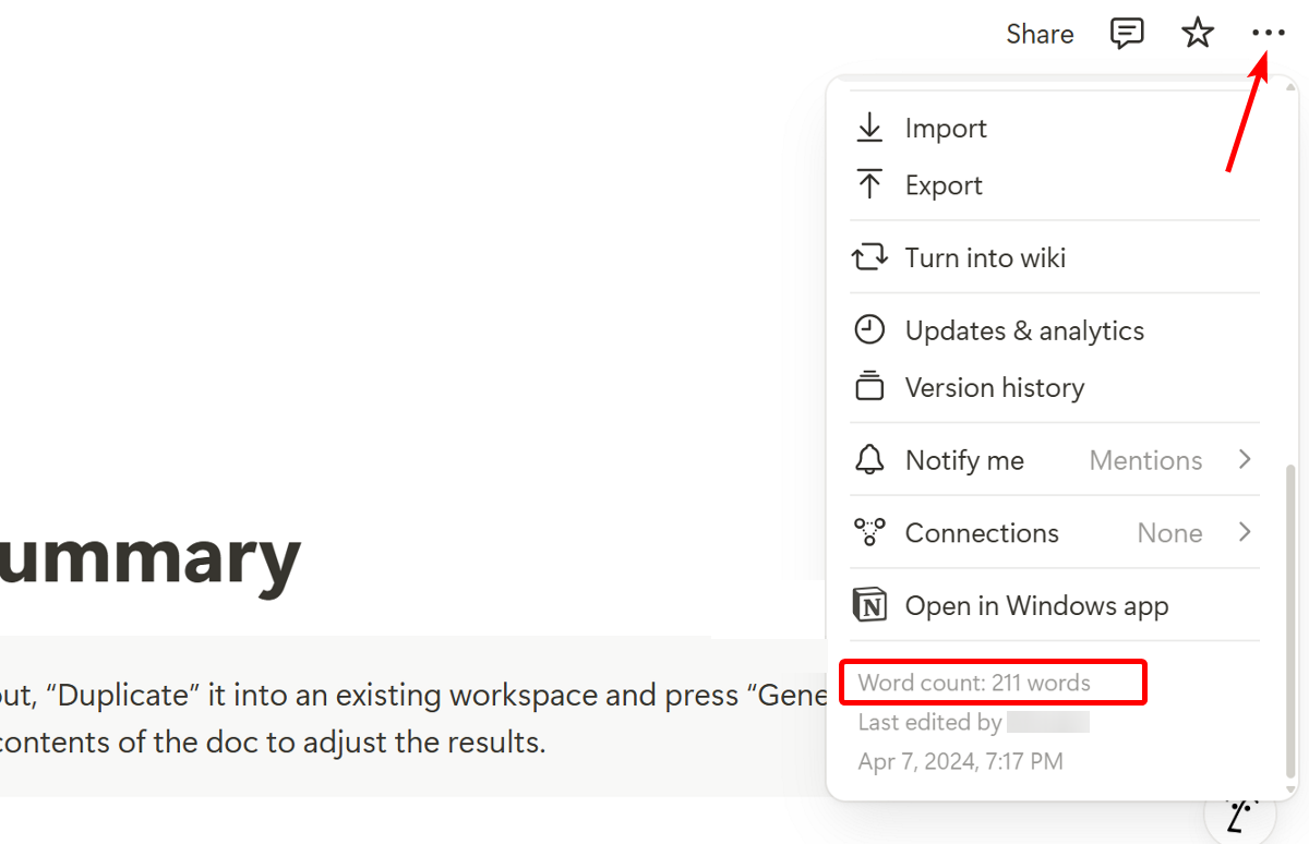 How To Check Word Count in Notion Page and Database (Easy Steps)